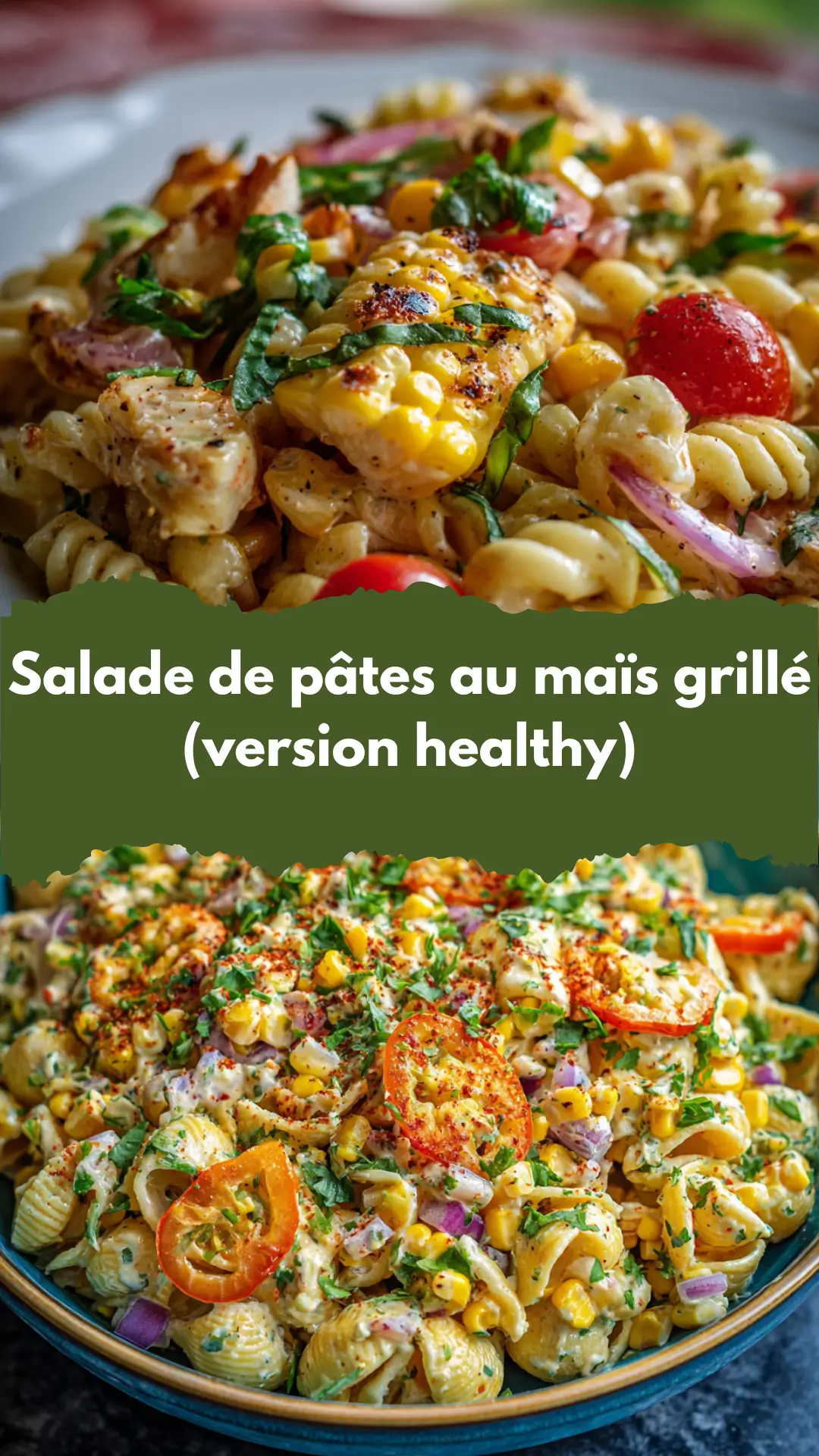 Salade de pâtes au maïs grillé (version healthy)