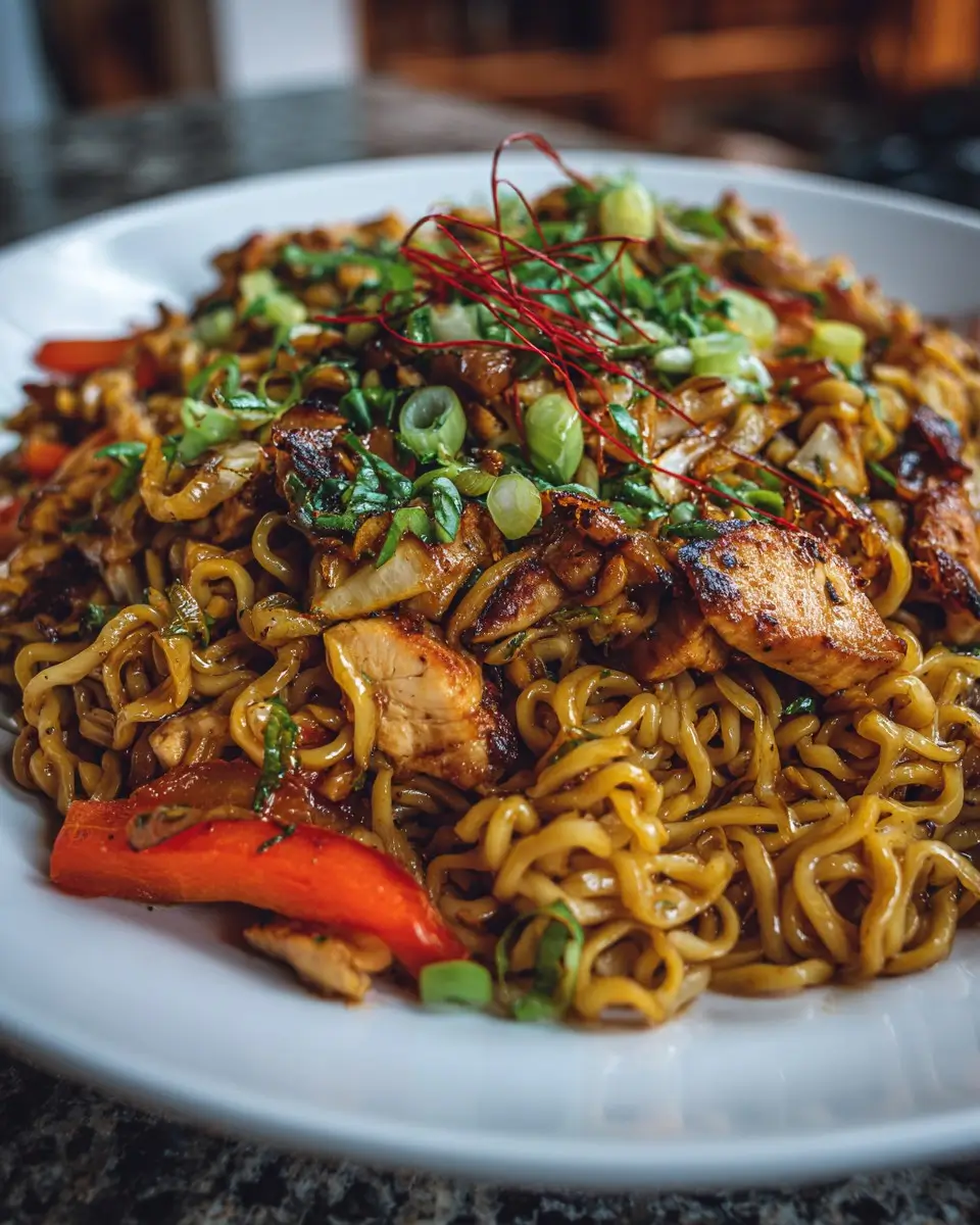 Wok de Nouilles Ramen au Poulet en 30 Minute