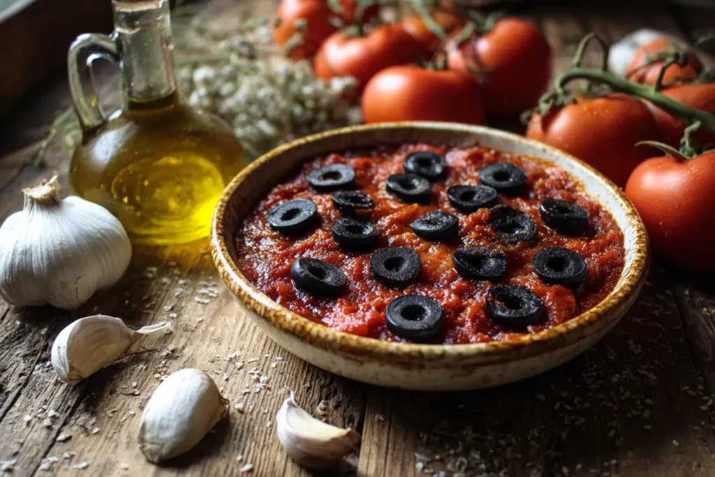 Sauce tomate aux olives maison