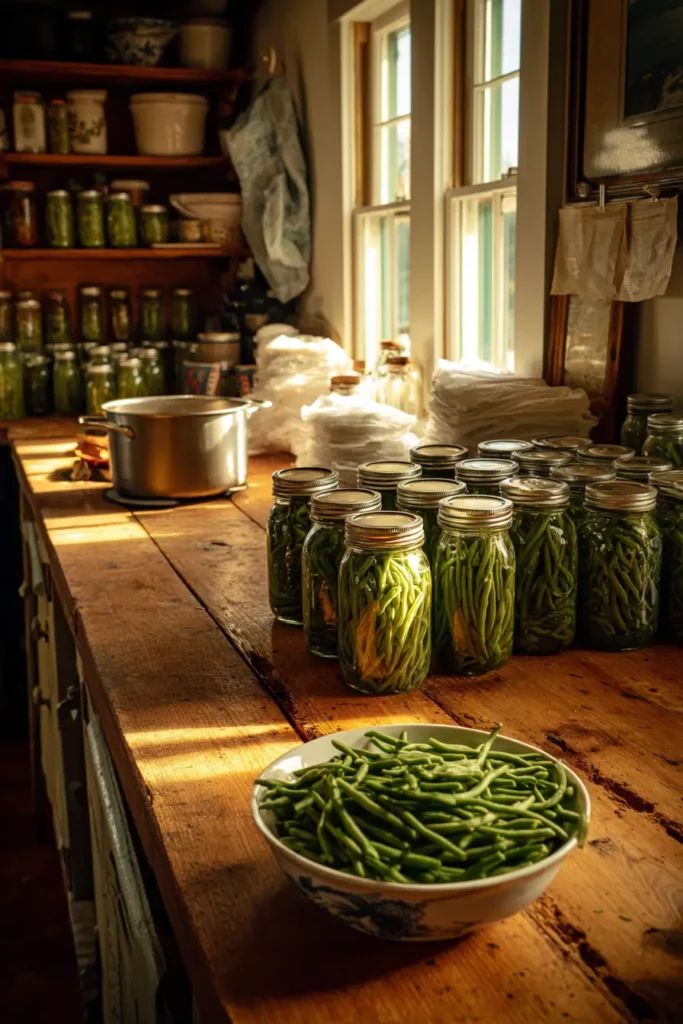 Conserves de haricots verts maison